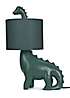 ValueLights Forest Green Dinosaur Table Lamp with Shade & Braided Flex ...