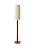 ValueLights Wyatt Wood Bobbin Floor Lamp With Tall Linen Shade | Freemans