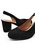 Where’s That From Edith Black Suede Extra Wide Fit Slingback Court ...