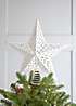 White Glitter Star Tree Topper | Freemans